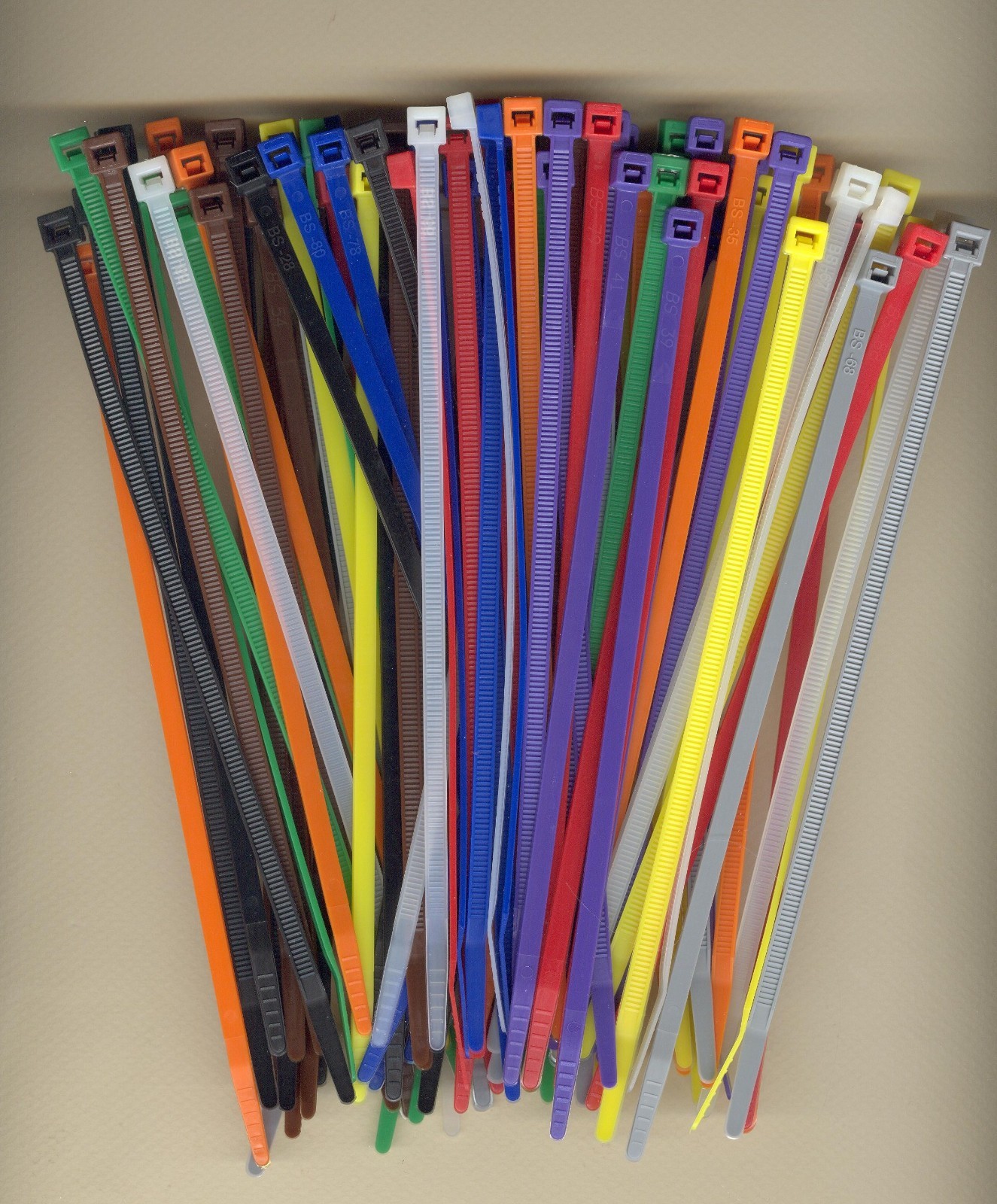 100 7" Inch Long 50# Pound Nylon Cable Ties 10 COLORS Zip Tie Ty Wrap ...