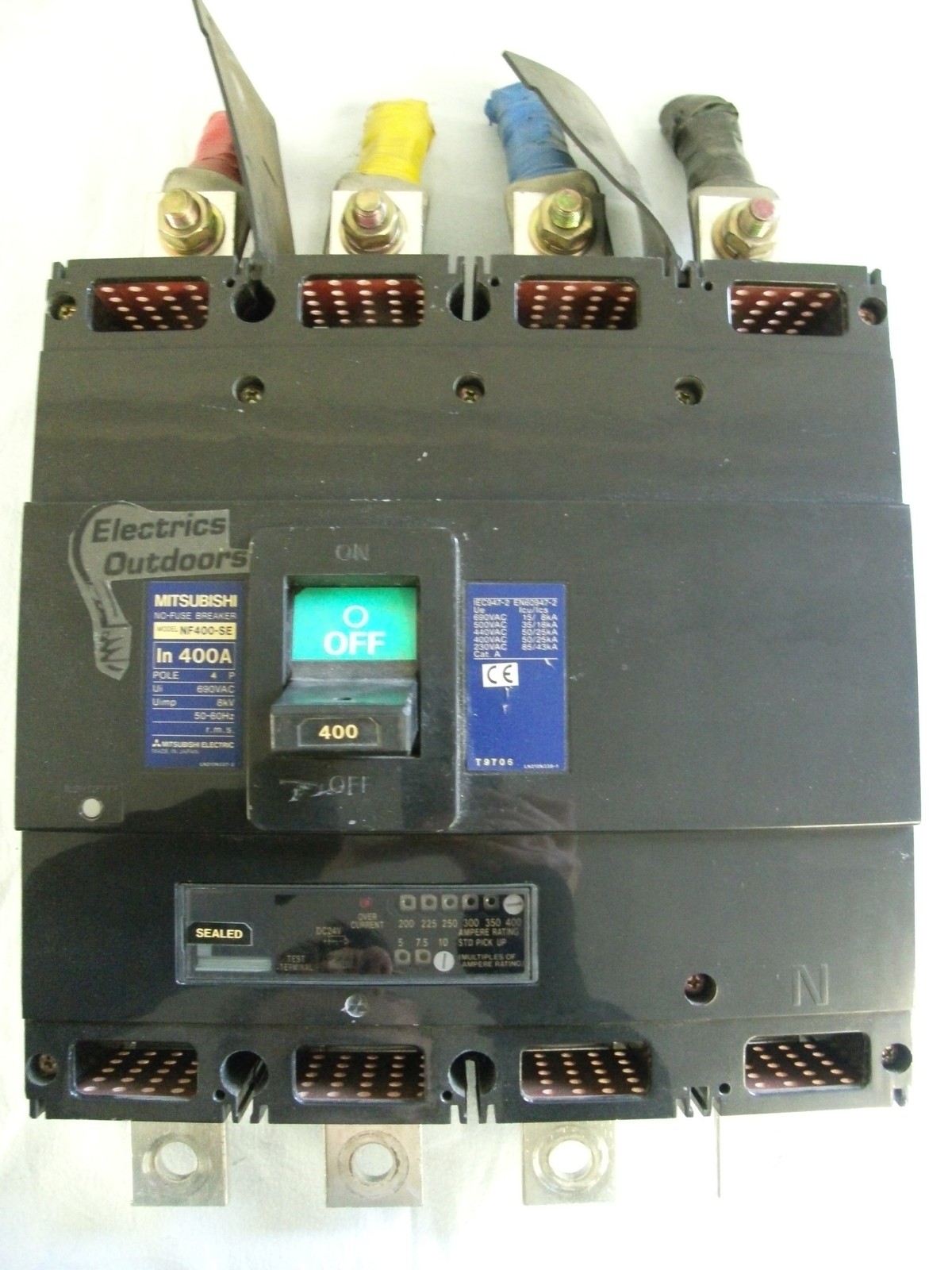 MITSUBISHI 400 AMP 50 KA FOUR POLE MCCB 415V NF400-SE NO-FUSE BREAKER ...