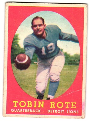 Tobin Rote 1958 Topps NFL Card #94 EX | eBay