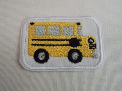 Little Yellow School Bus 2-3/4" Iron-on Embroidered Patch (E26 | eBay