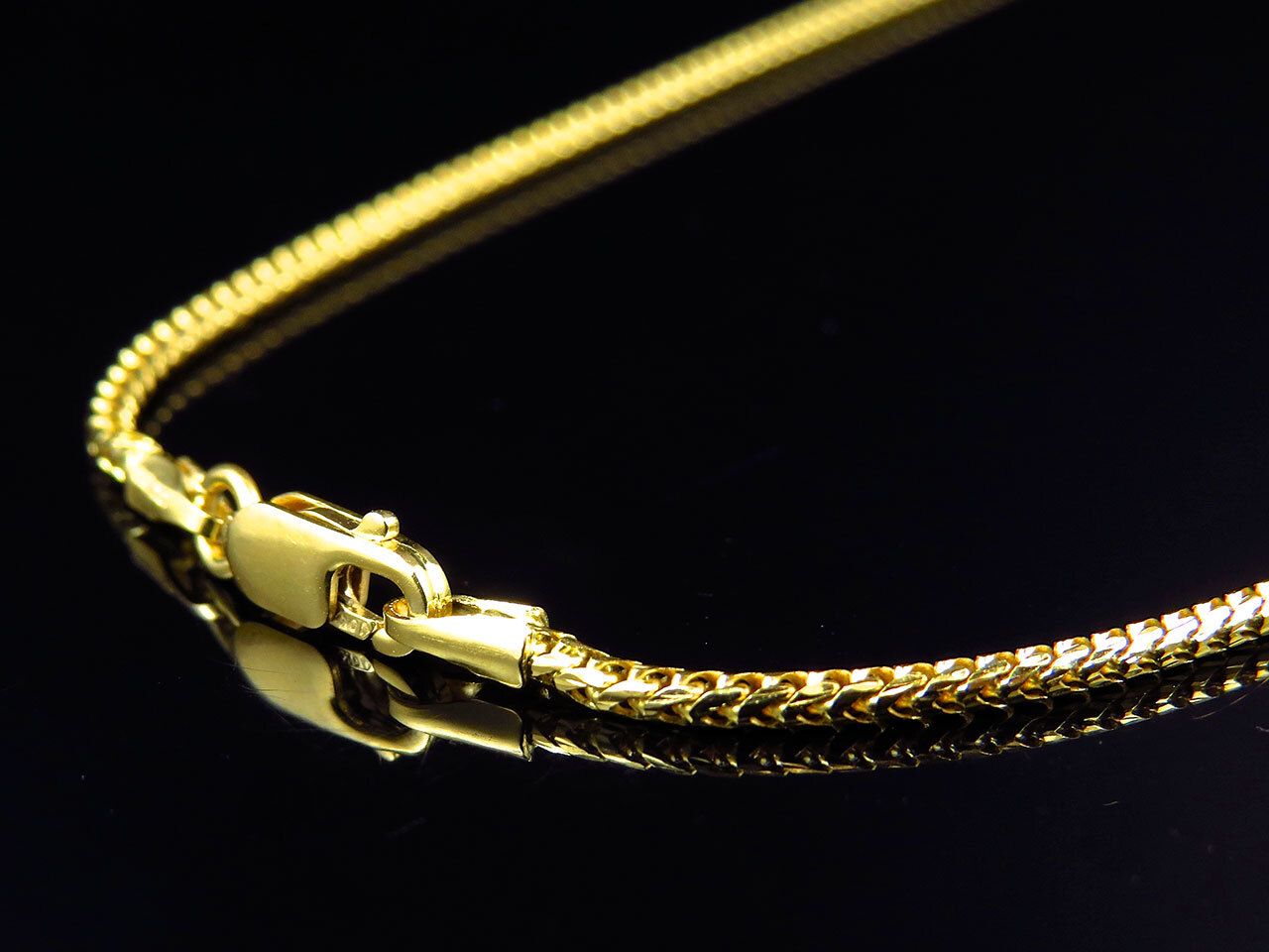 Unisex Solid Yellow Gold Rounded Franco Style Link Chain (1.5mm) 18"-30 ...