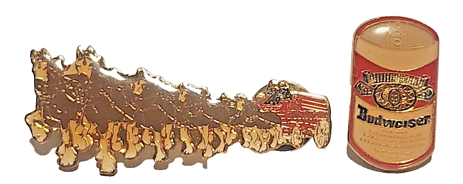 2 VINTAGE 1980 ANHEUSER-BUSCH BUDWEISER BEER CAN & CLYDESDALES WAGON ...