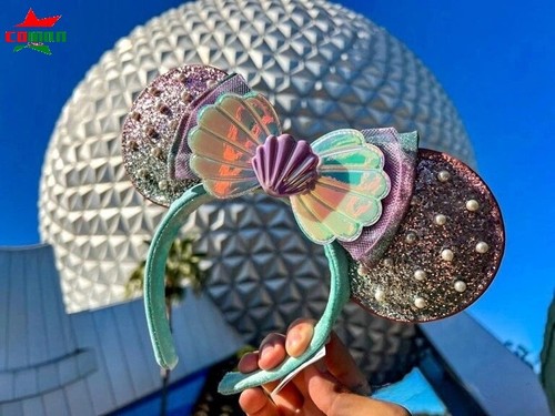 Disney Parks The Little Mermaid Ariel Pearl Shell Minnie Mouse Ears ...