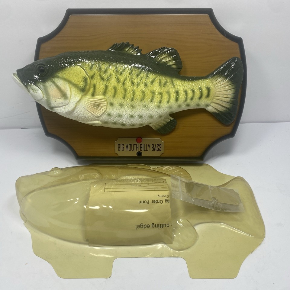 Vintage Big Mouth Billy Bass Animated Singing Fish w Brass Plate NEW ...