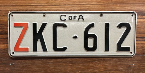 License plate Number plate RED "Z" PLATE C OF A GOV PLATE | eBay Australia