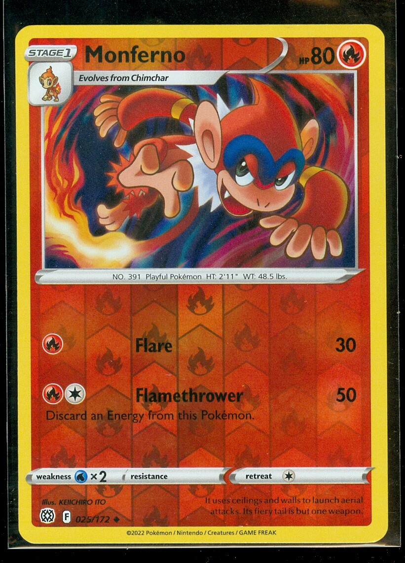 Pokemon MONFERNO 025/172 - Brilliant Stars - Rev Holo - - MINT | eBay