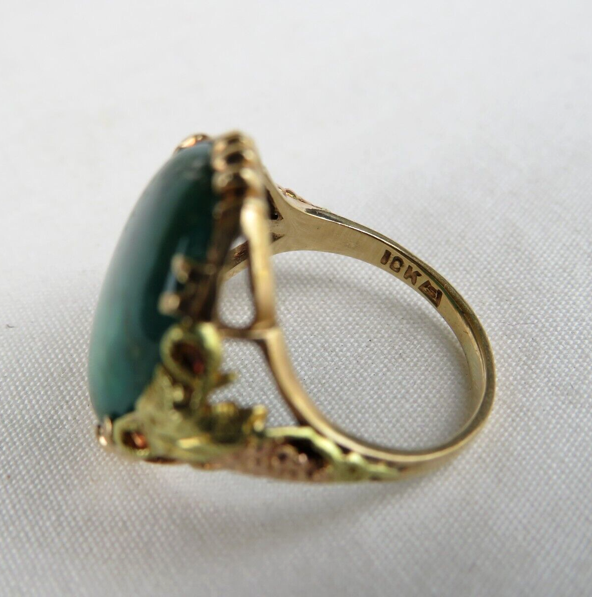 Antique Tricolored 10K Gold and Turquoise Signed Ring - Size 4.5 | eBay