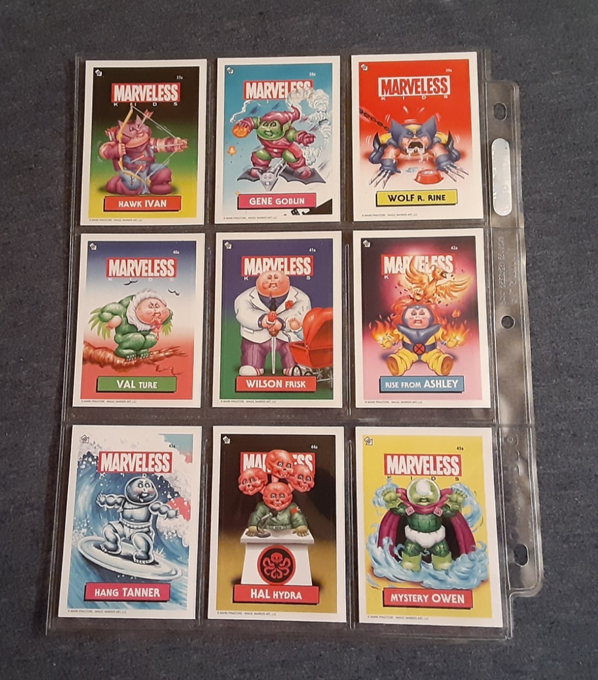 Garbage Pail Kids marveless kids ghost rider wolverine mysterio donny ...