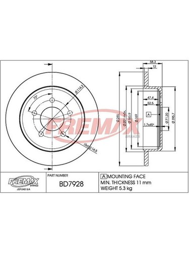 Fremax Brake Disc Rear Pair (BD-7928) | eBay Australia