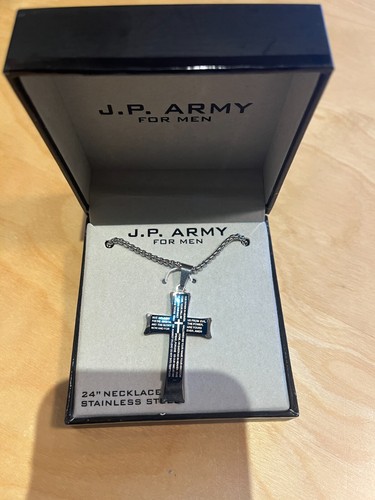 J.P. ARMY For Men 24” Necklace Stainless Steel Cross for sale online | eBay
