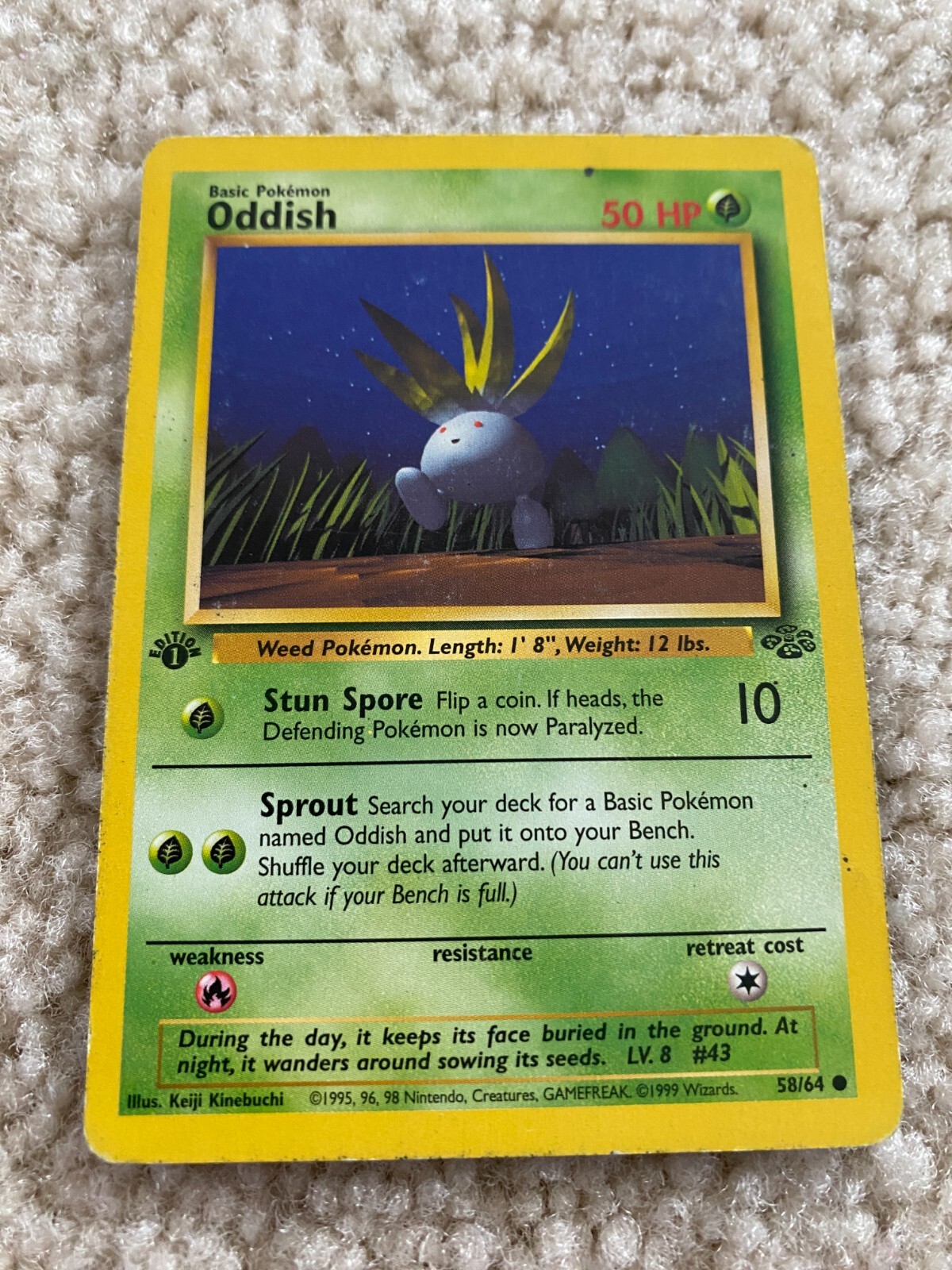 Oddish 58/64 1st Edition NM Near Mint Jungle WOTC Pokemon Card NICE! | eBay