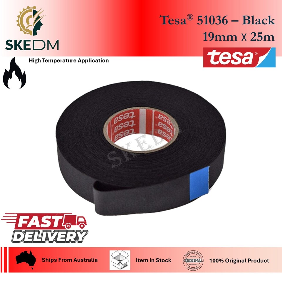 Tesa Tape 51036 - Black PET cloth tape High abrasion protection 1 Pack ...
