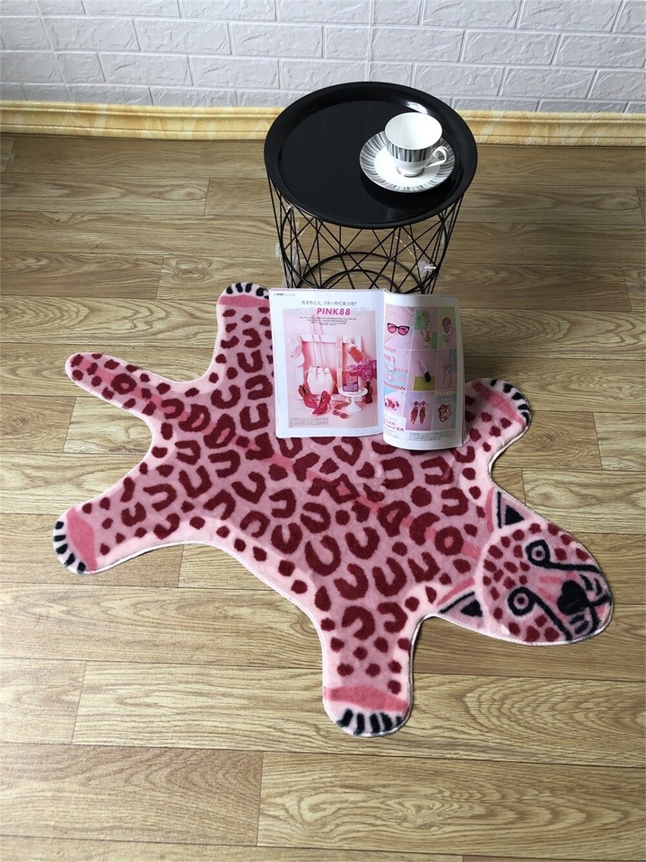 Faux Fur Leopard Cowhide Tiger Animal Area Rug Print Carpet Cute Kids ...