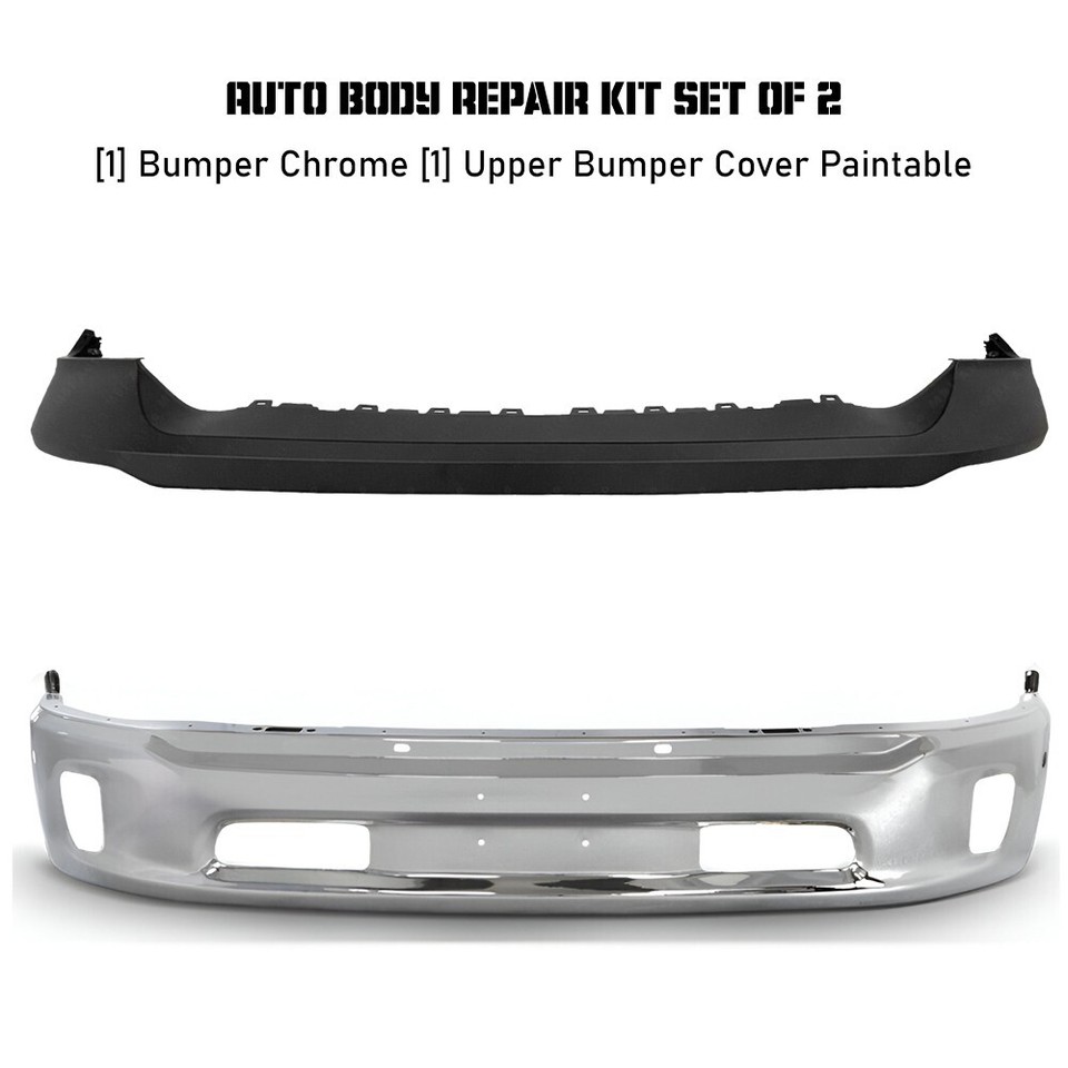 Front Bumper & Upper Cover Kit For 2013-2018 Ram 1500 2019-2022 Ram ...