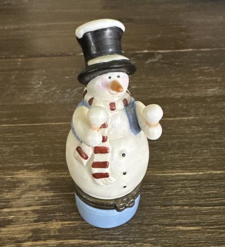 Sandi Gore Evans Snowman Trinket Box Midwest Cannon Falls Ice Cream ...