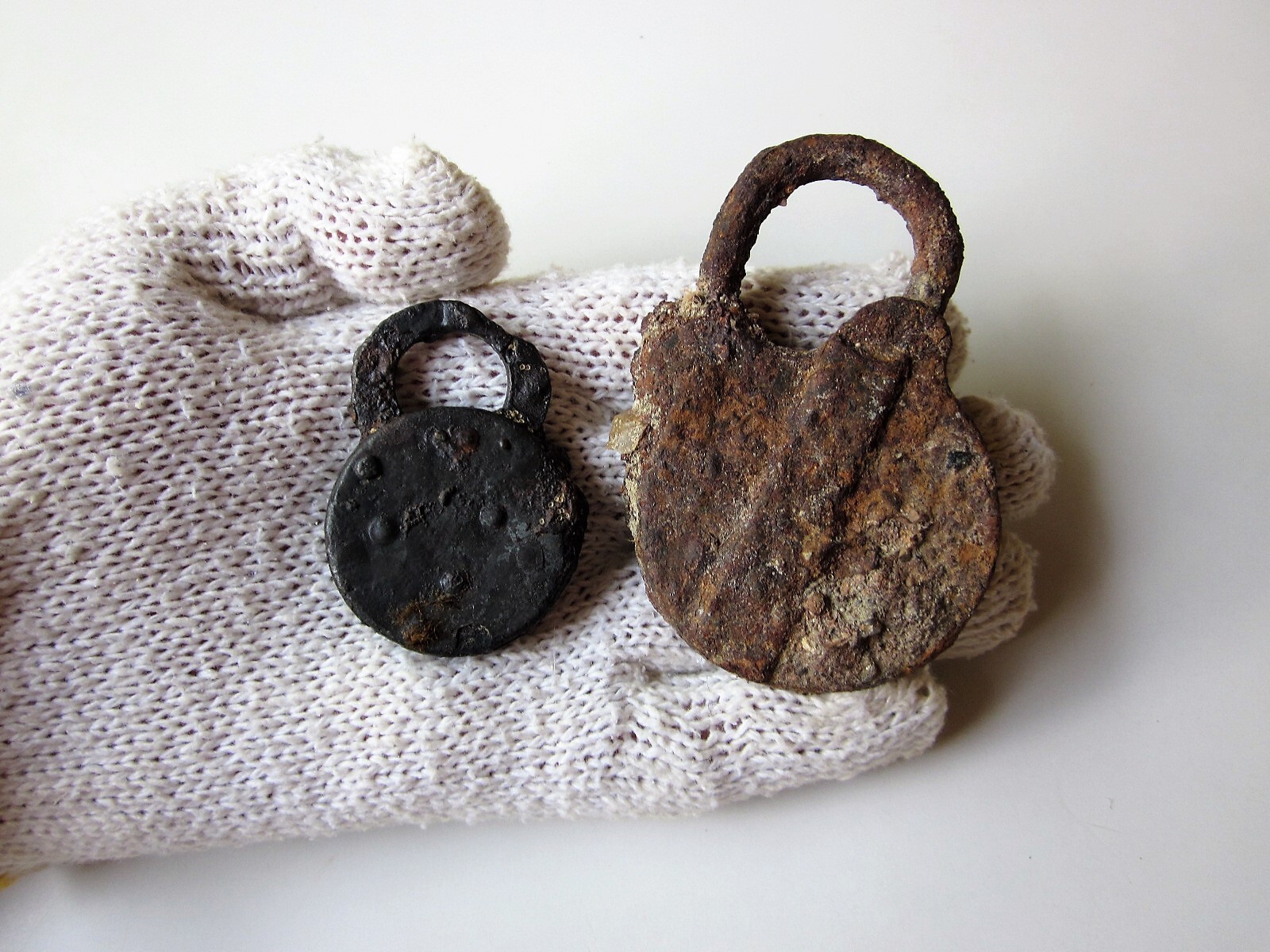 Lot of 2 ancient late Roman or Byzantine iron padlocks. Uncleaned. | eBay