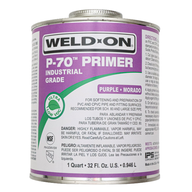 Weld-On P-70 Purple Primer Industrial Grade Ultra Low VOC - 1 Qt (32 fl ...