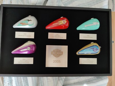 Harley Davidson 2005 Mini Gas Tank Set Ornaments - Shadow Box Display ...