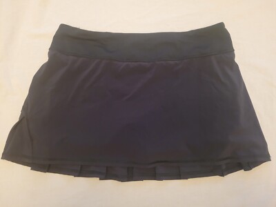 Lululemon Pace Setter Ruffle/Pleated Back Skort Skirt/Shorts Black Size ...