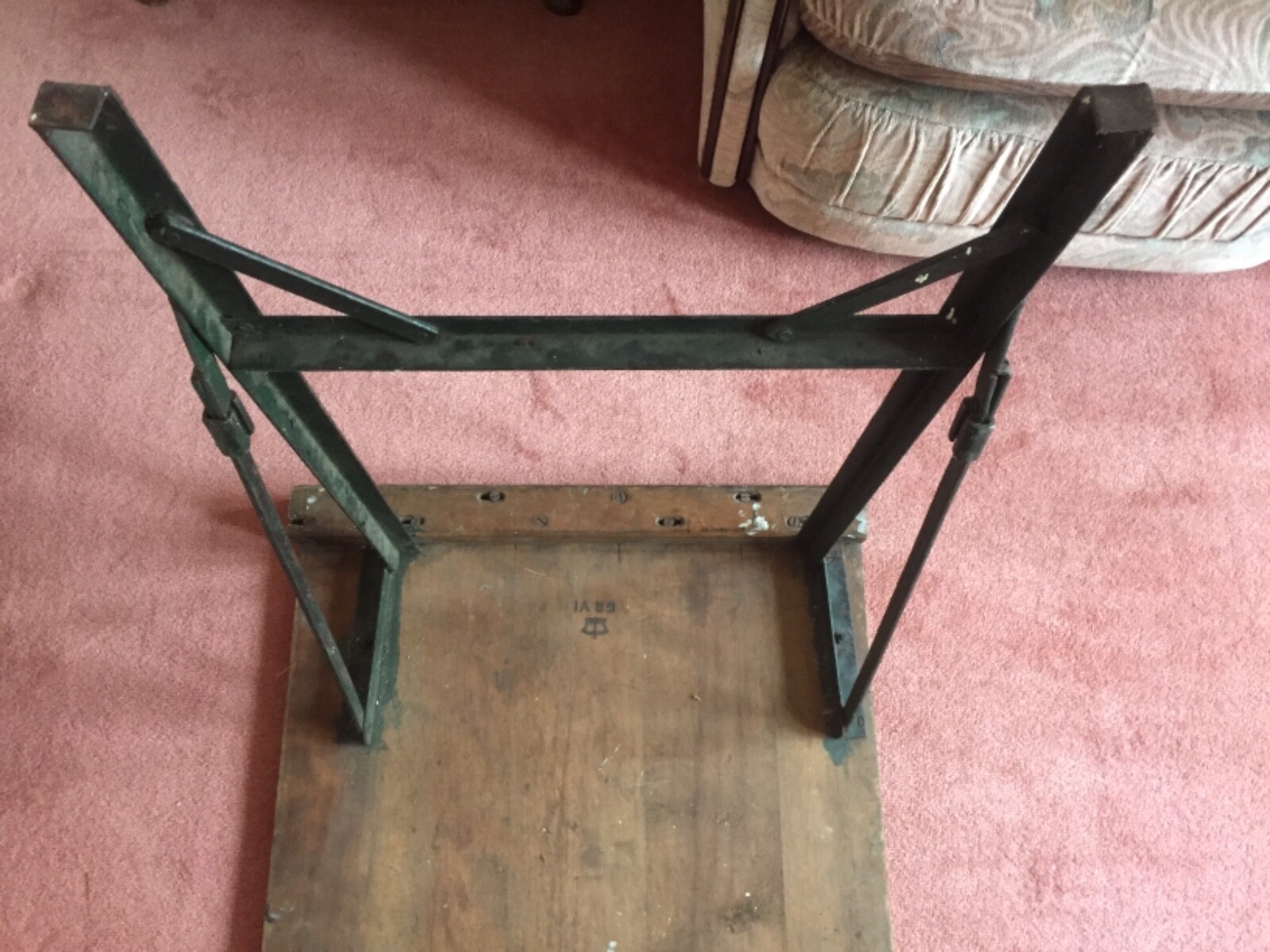 Vintage 1950s War Department Folding Trestle Table. King George VI ...
