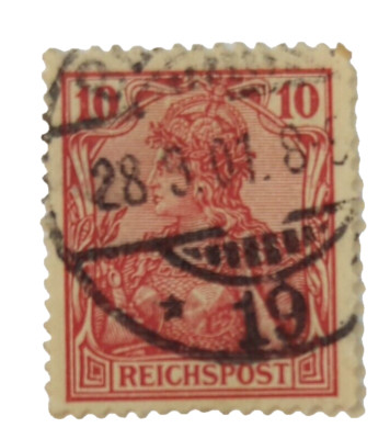 1900 German Realm Postage Stamp USED Germania Reichspost 10 German ...