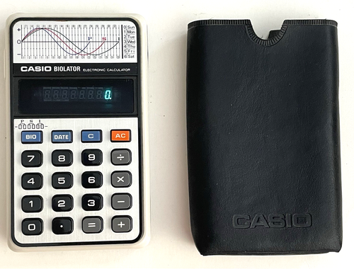 CASIO BIOLATOR Electronic Calculator Biorhythm WORKS AA Battery w CASE ...