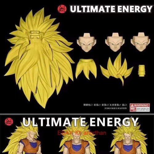 Ultimate Energy Son Goku Super Saiyan 3 SSJ3 1/12 Hair Head Sculpt In ...