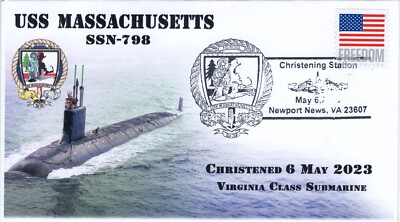 23-184, 2023, USS Massachusetts, Event Cover, Pictorial Postmark, SSN ...