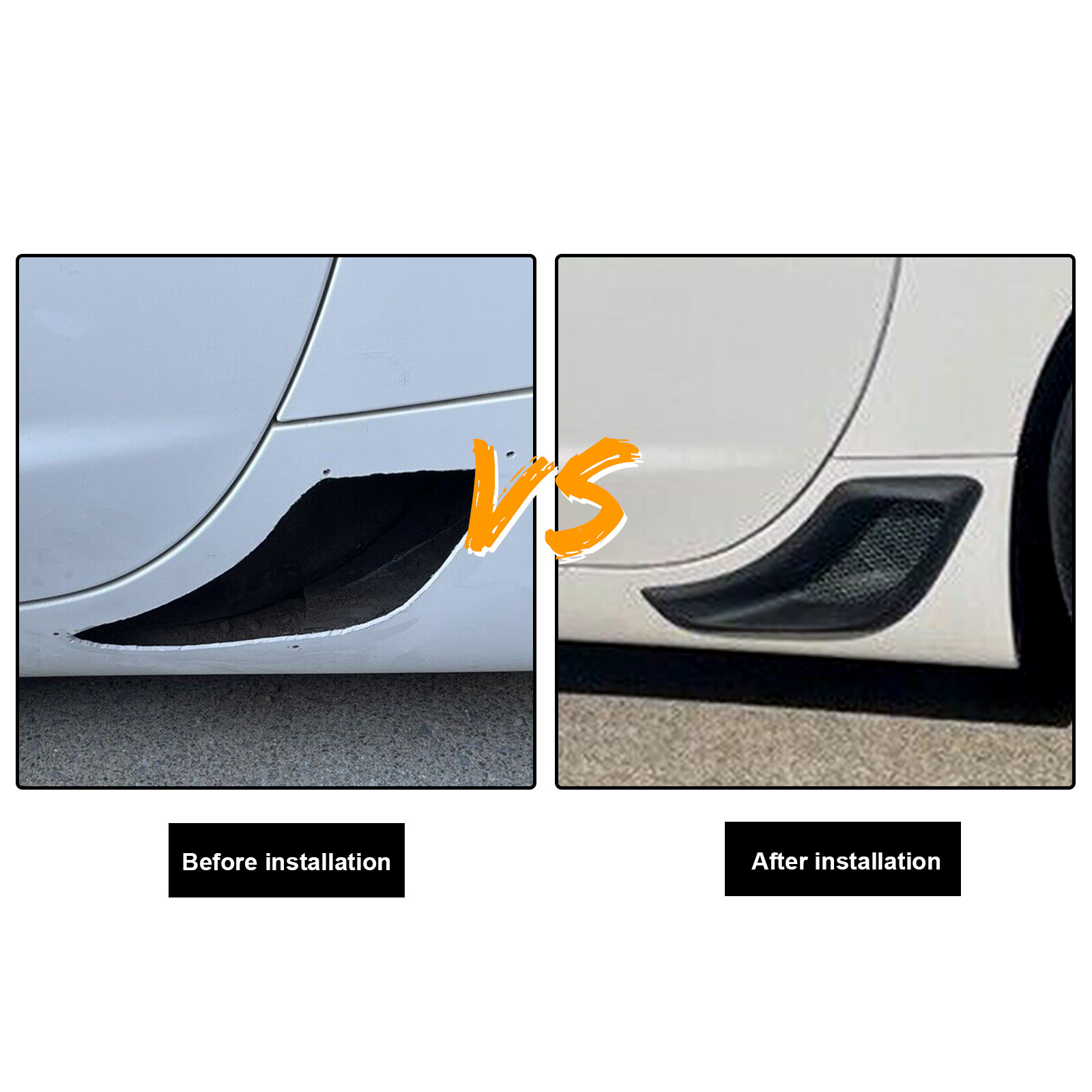 HECASA For 97-04 C5 Corvette Z06 LH & RH Rear Lower Brake Duct Scoop ...