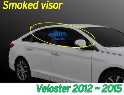 Smoked Window Visor Sun Rain Vent Guard 3Pcs K/124 for Hyundai Veloster ...