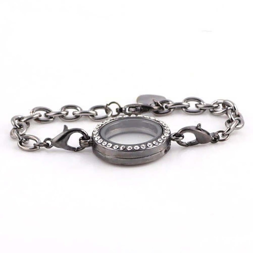 Magnetic Crystal Living Memory Locket Bracelet for Floating Charms Gift ...