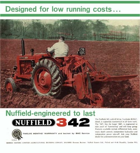 Vintage Nuffield 342 Tractor Poster Brochure Leaflet BMC Marshall ...