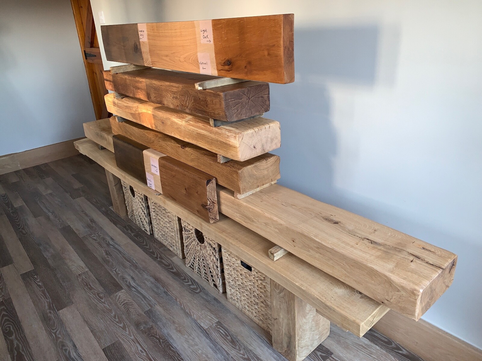 Rustic Oak Fireplace Beam / Mantel / Lintel / Shelf - 200x100mm (8" x 4 ...