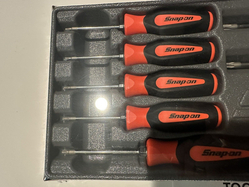 SNAP ON TOOLS TORX T8 - T45 Screwdriver Set ORANGE Instinct Soft Grip ...