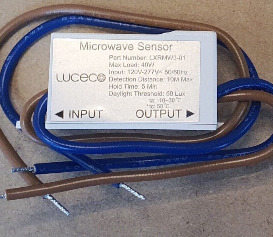 Luceco Lighting Motion Sensor Microwave Detection Energy Saving Auto ...