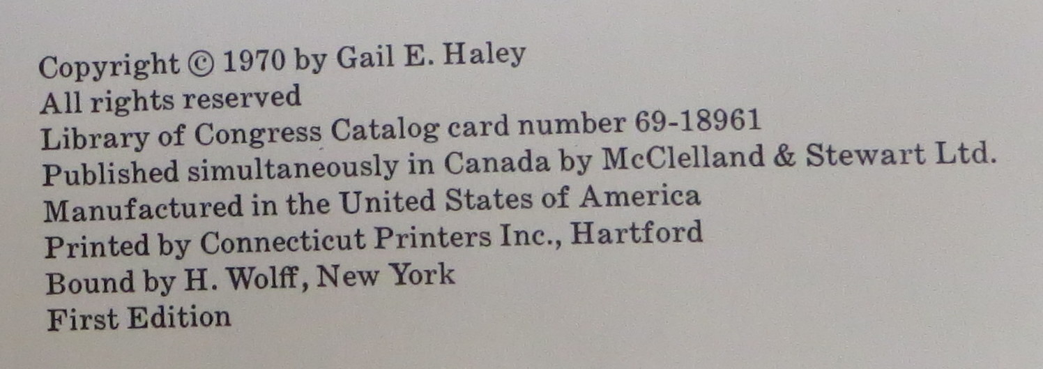 Gail E Haley / A Story A Story Signed 1st Edition 1970 #1910103 | eBay