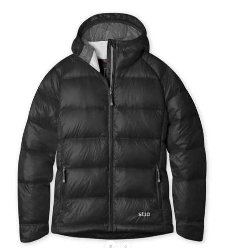 Stio Women's Midweight Hometown Down Hooded Jacket Black Abyss 800 Fill ...