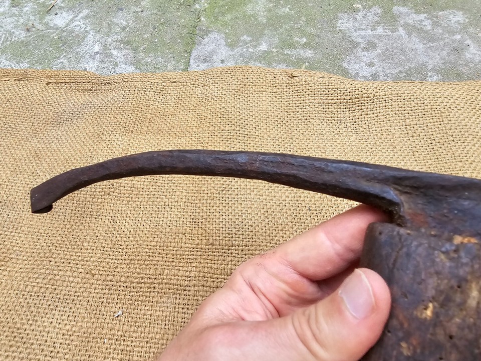 TWIBILL - RARE ANTIQUE CARPENTERS TOOL BLACKSMITH HAND FORGED VINATGE ...