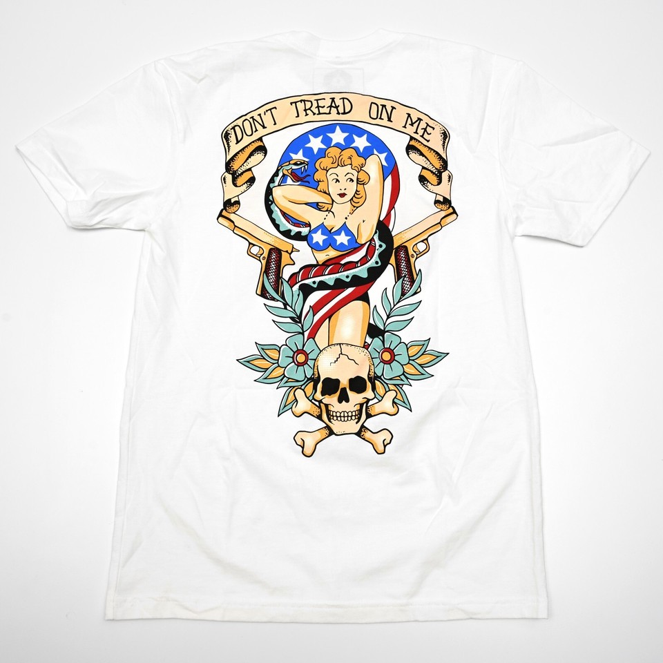 Zero Foxtrot Mens Shirts Small Pin Up Girls Bombs Guns Skulls One Blue ...