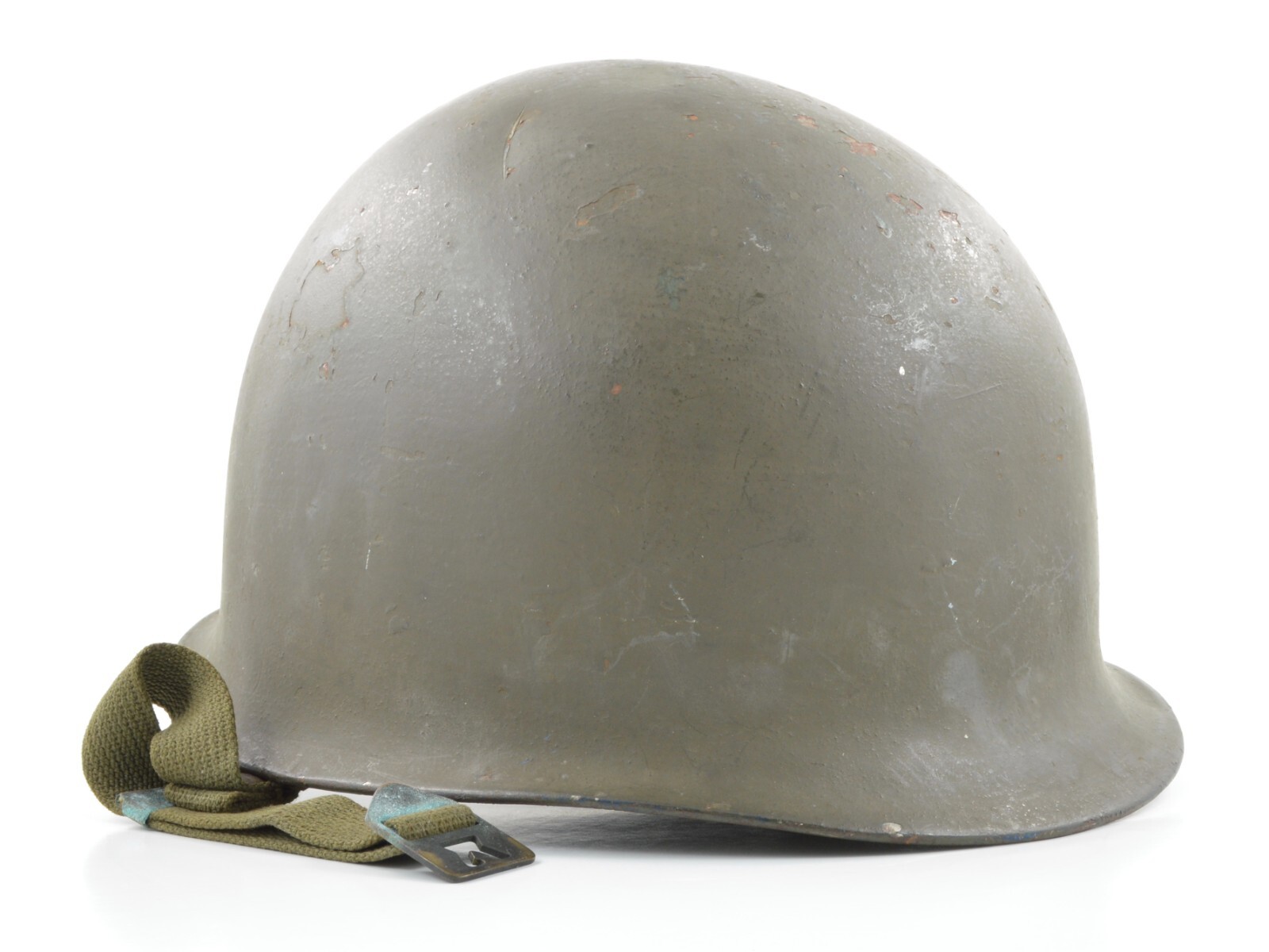 Original & Unusual U.S. M1 Helmet Shell W/ WWII OD#7 Chinstraps ...