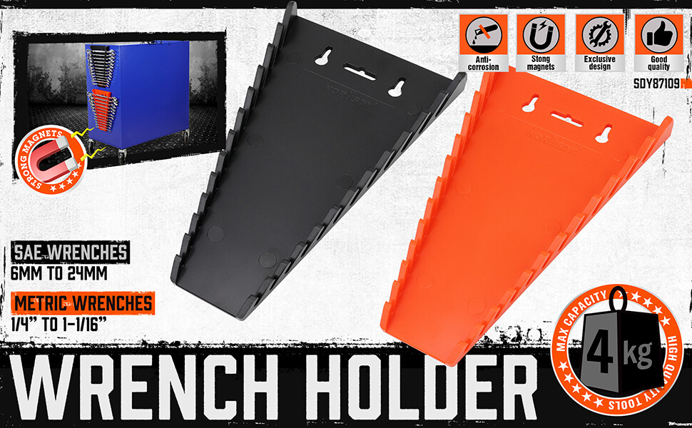 2-PACK Magnetic Spanner Rack 24 Slots Tool Storage Wrench Holder ...