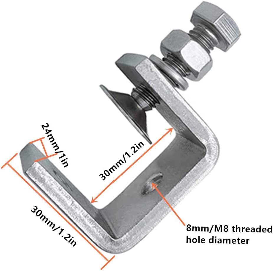 4Pcs Stainless Steel C Clamps Mini 16-25Mm for Mounting, Woodworking | eBay