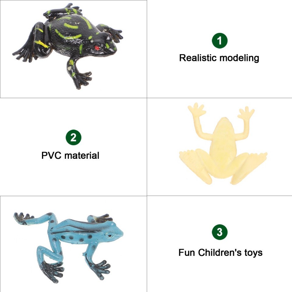 12Pcs Small Plastic Frogs Toys Realistic Frogs Rainforest Animals ...