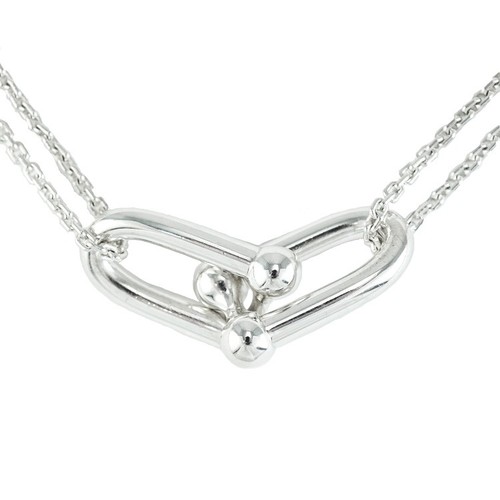 Tiffany & Co. Hardware Large Double Link Pendant Necklace Sv925 Sterling S r1 | eBay