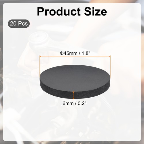 20 Pcs 45mm ID x 6mm Thick Rubber Solid Discs Washers, Black ...