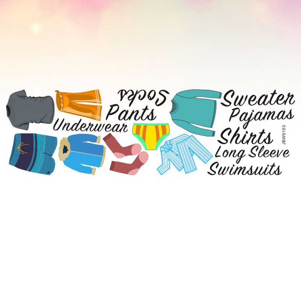 Clothing Decal Pvc Self- Adhesive Sticker Classification Label Wardrobe ...