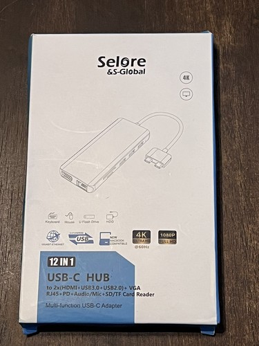 Selore & S Global USB C Hub 12 in 1 Multi Function Adapter, 4K/1080P | eBay