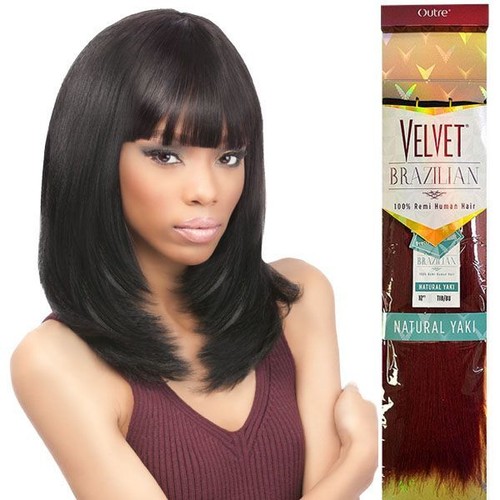 Outre Velvet Brazilian 100% Remy Human Hair NATURAL YAKI | eBay