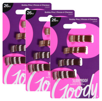 Goody Slide Proof Lock In Style Bobby Pins 26ct Pack of 3! - 78 Total ...