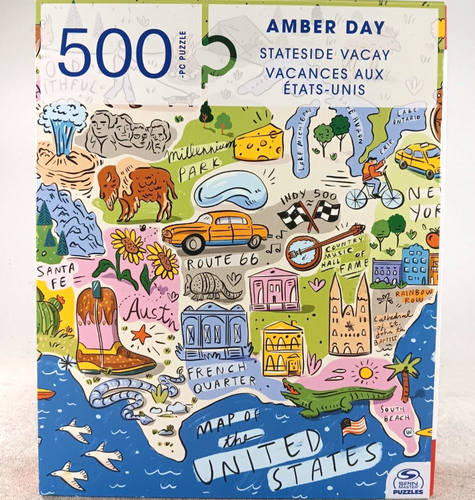Amber Day Stateside Vacay 500 Piece Jigsaw Puzzle Map of the US Spin ...